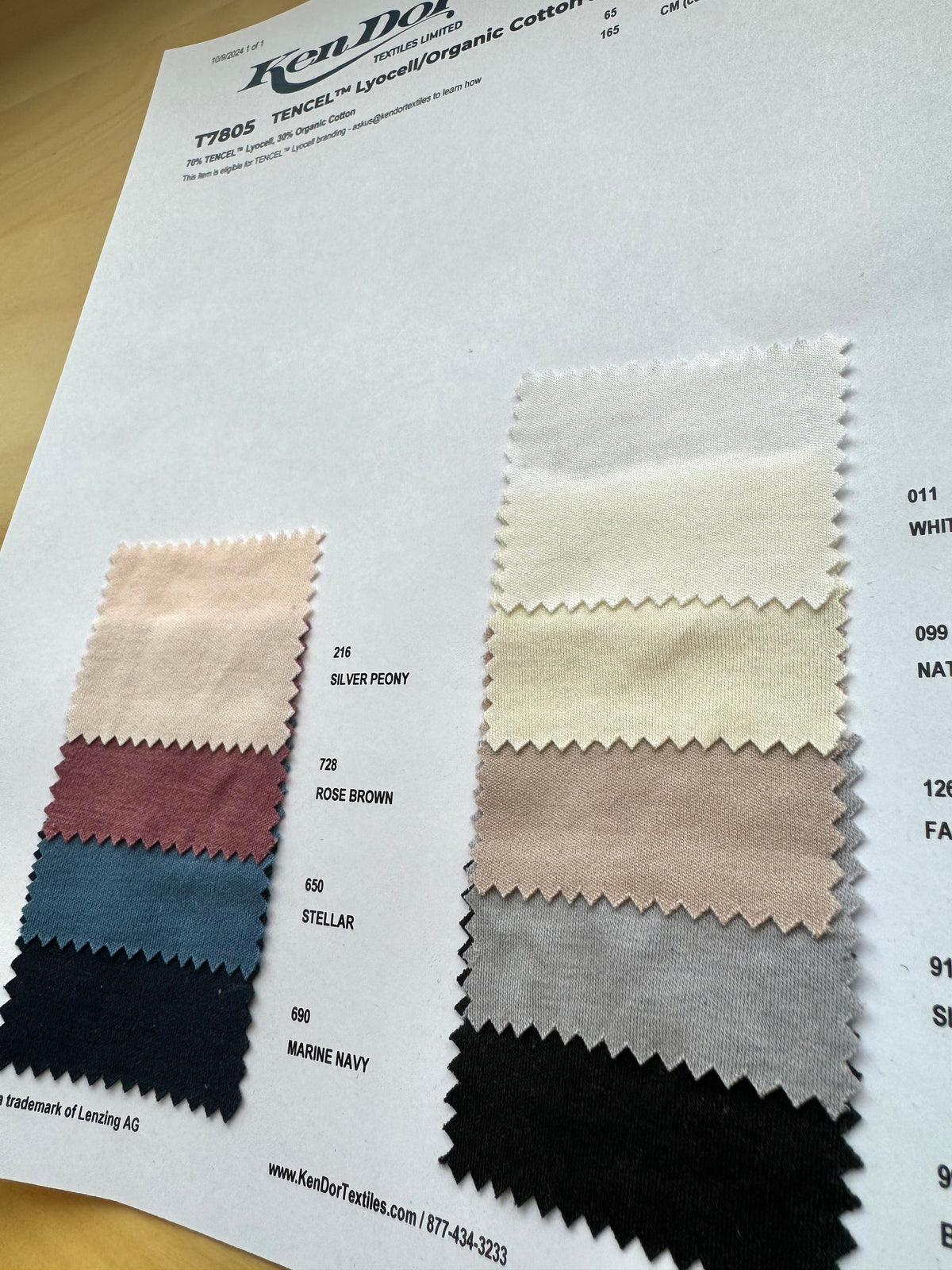 T7805 - TENCEL™ Lyocell/Organic Cotton Jersey | KenDor Textiles