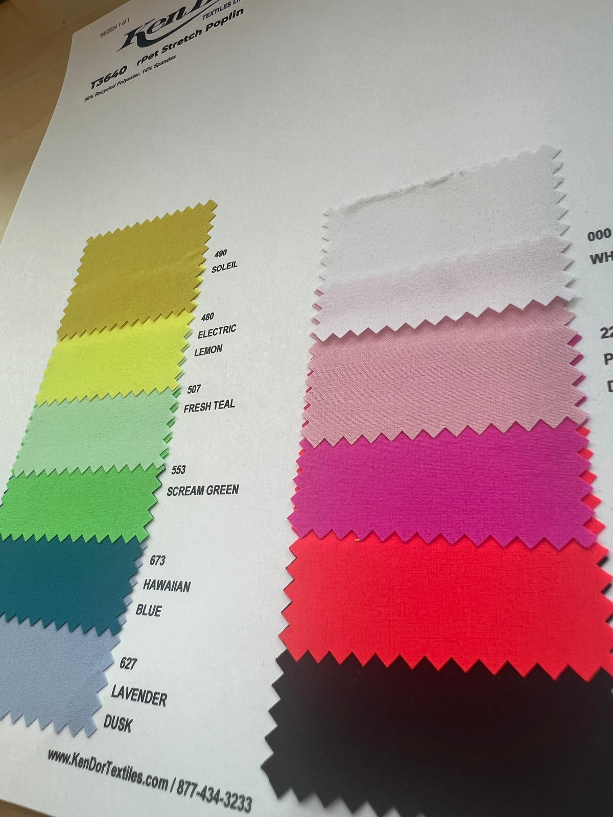 T3640 - rPet Stretch Poplin | KenDor Textiles